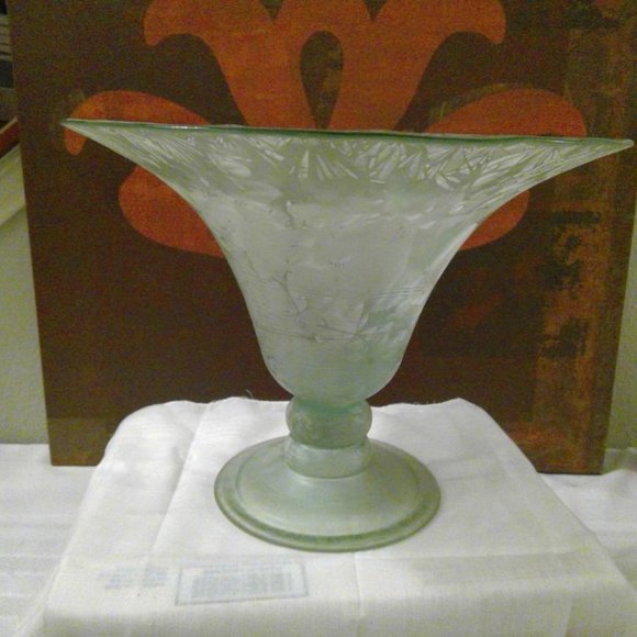 Accents | Antique Hand Blown Studio Art Glass Vase Horn Shaped ...